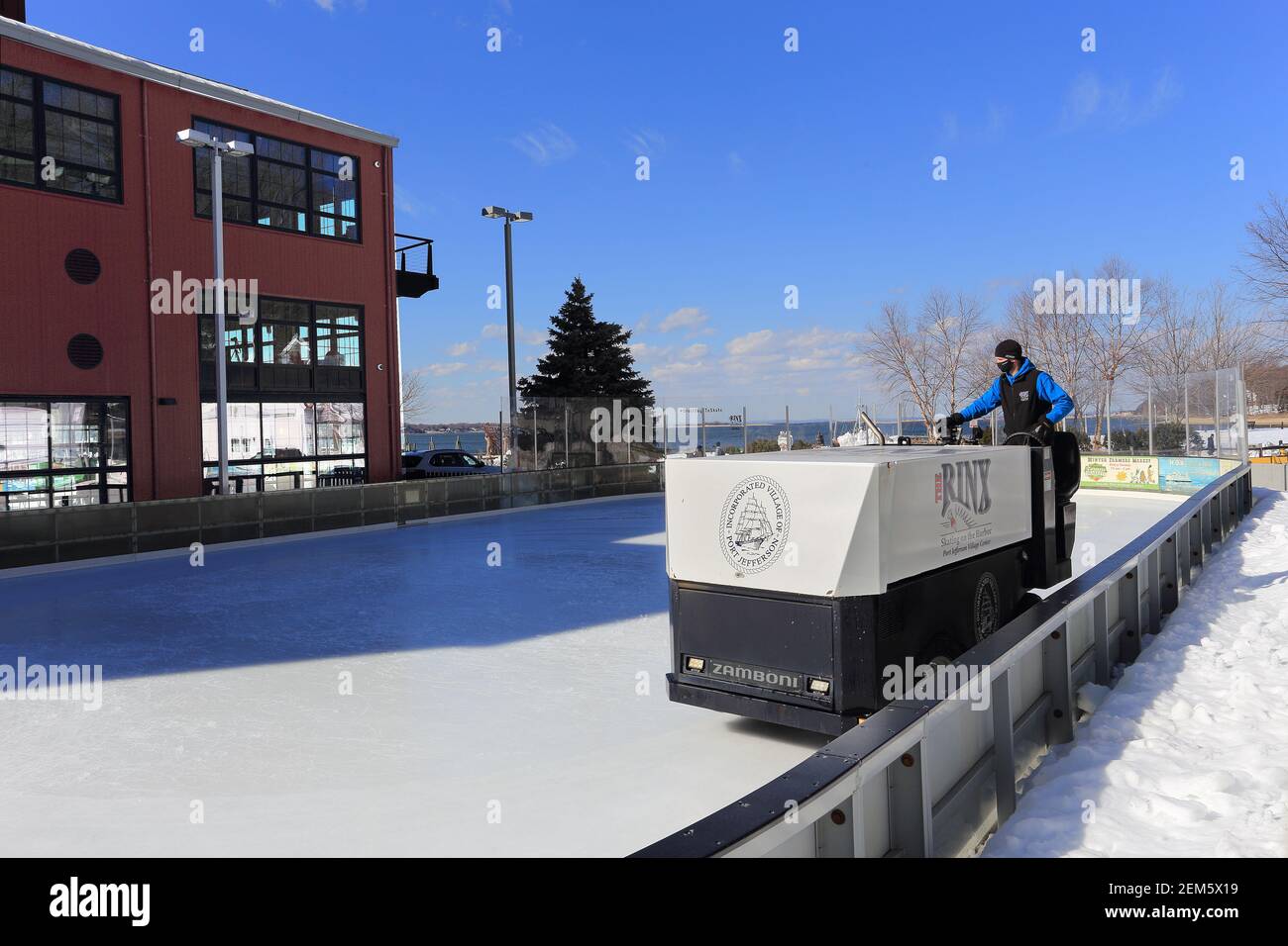 Ice Skating Rink Village of Port Jefferson Long Island New York Stock ...
