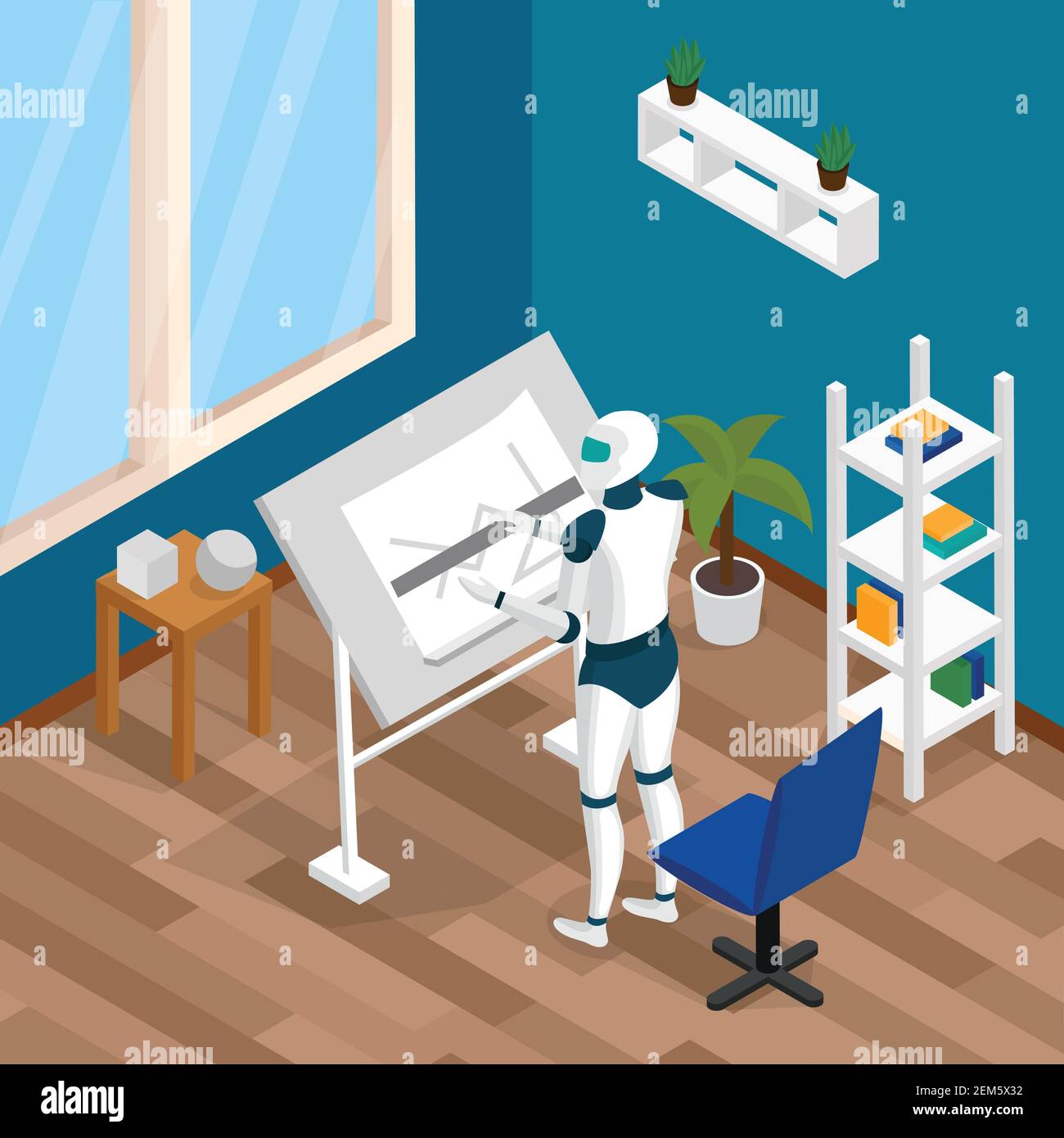 Artificial intelligence ai professions isometric composition with ...