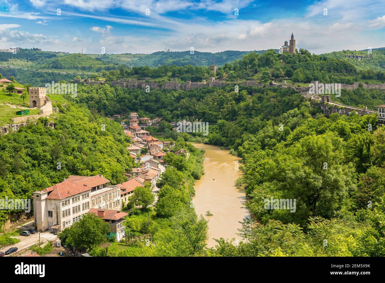 Tsarevets Fortress in Veliko Tarnovo in a beautiful summer day ...