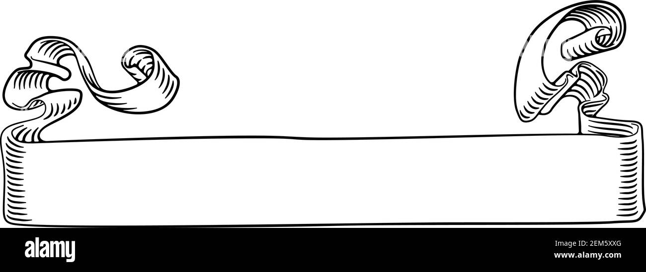 Vintage engraved parchment scroll Cut Out Stock Images & Pictures - Alamy