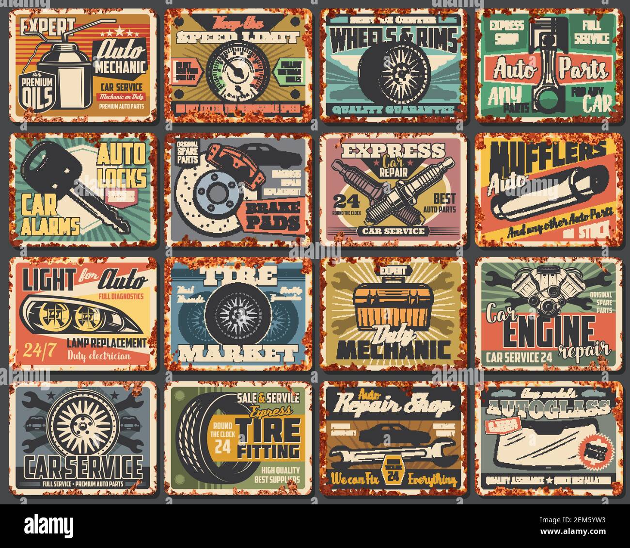 Rusty plates Stock Vector Images - Alamy