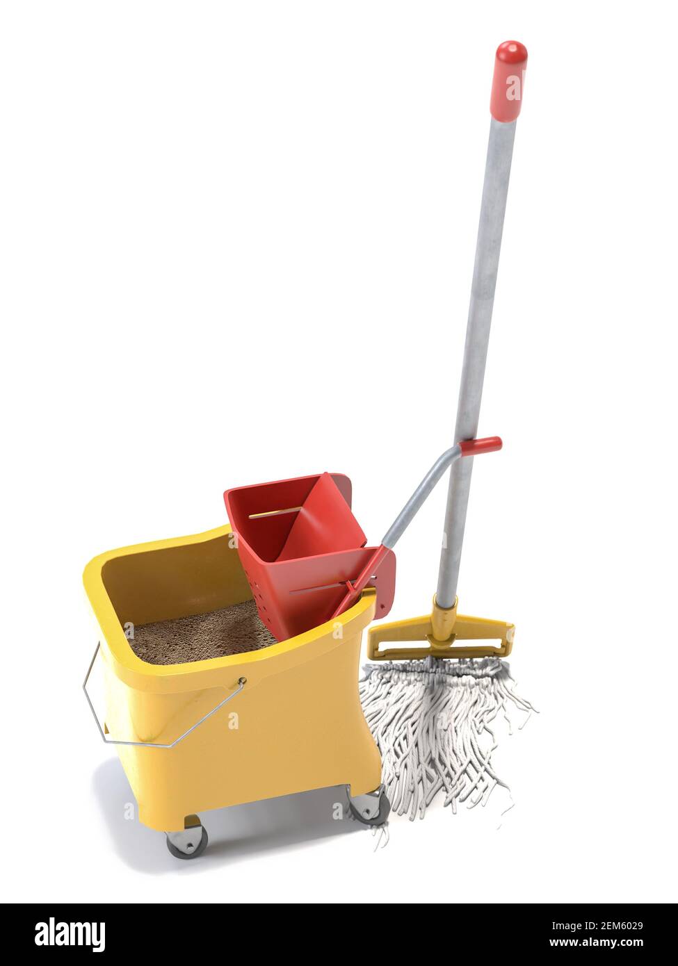 Mop bucket water detergent Cut Out Stock Images & Pictures - Alamy