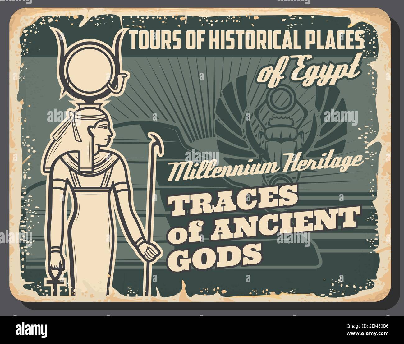 Ancient Egypt travel tour retro poster. Cairo famous places vintage ...