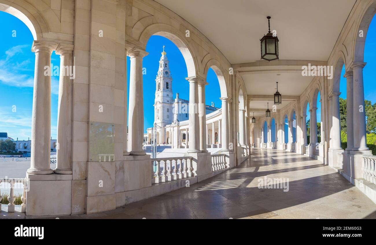 The Sanctuary of Fatima in a beautiful summer day, Portugal Stock Photo ...