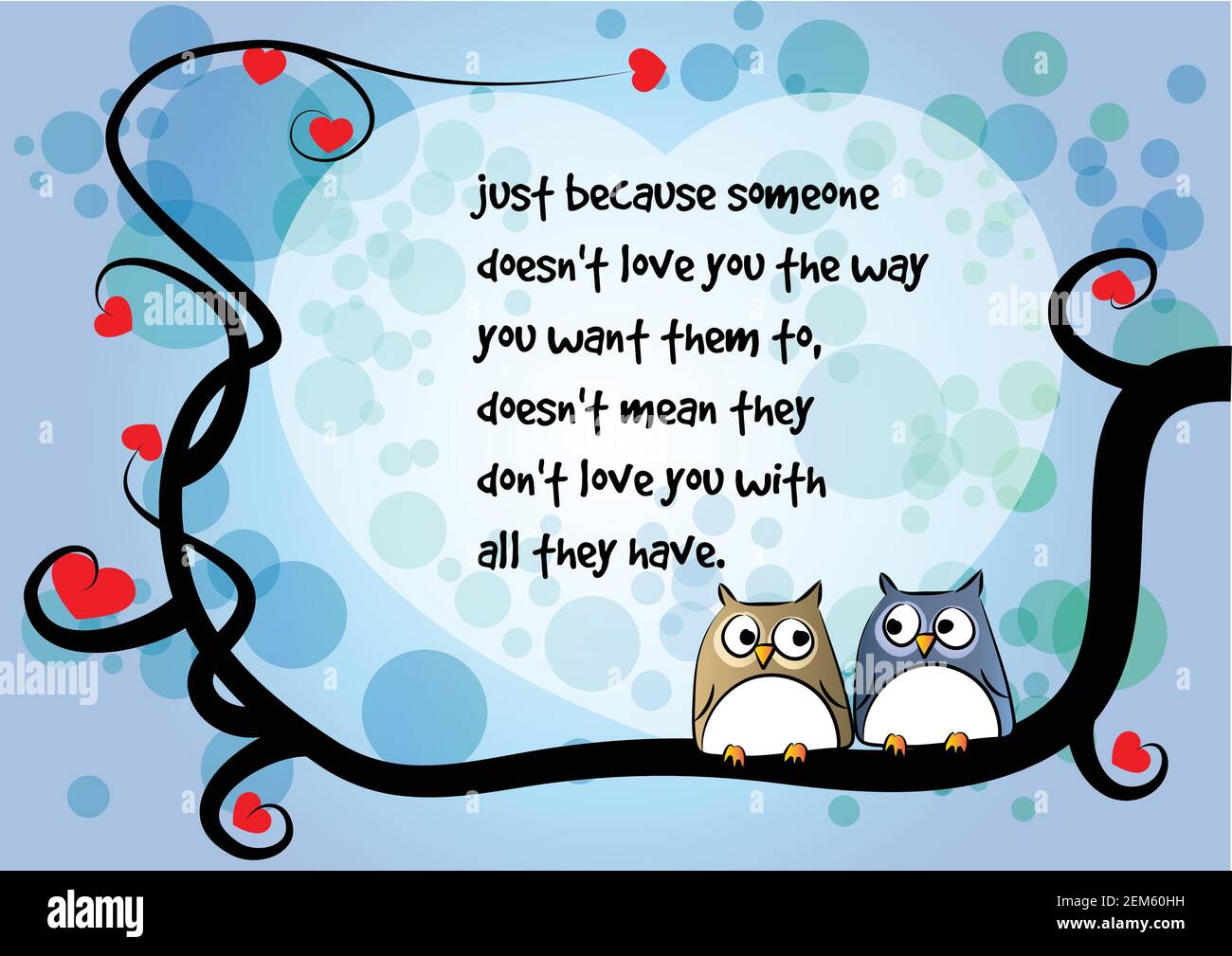 vector cartoon owls Love words Stock Vector Image & Art - Alamy