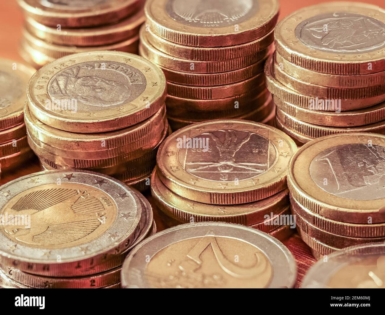 Euro coin stacks hi-res stock photography and images - Alamy