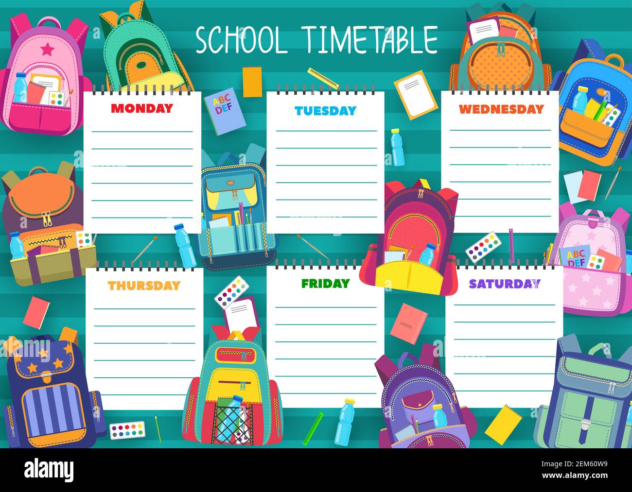 School timetable schedule template of vector education. Student lesson ... School timetable schedule template of vector education. Student lesson ...