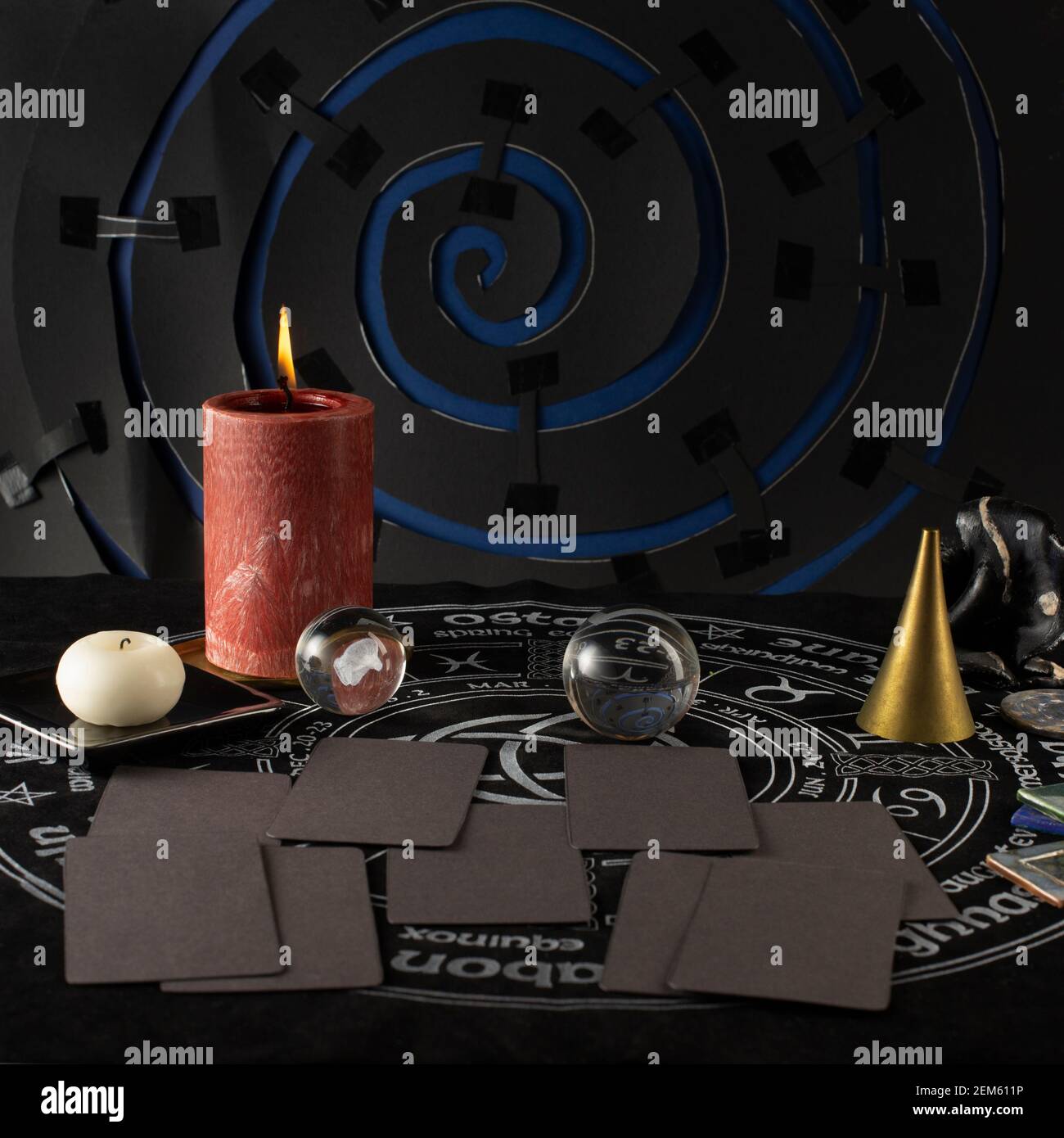 Mystic background with occult and magic objects. Esoteric concept Stock ...