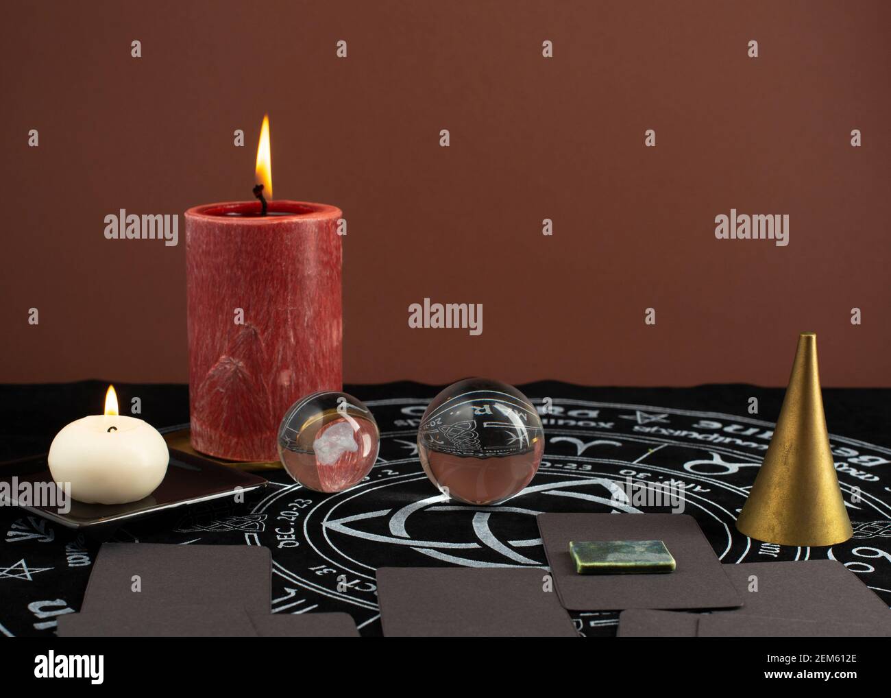 Mystic background with occult and magic objects. Esoteric concept Stock ...