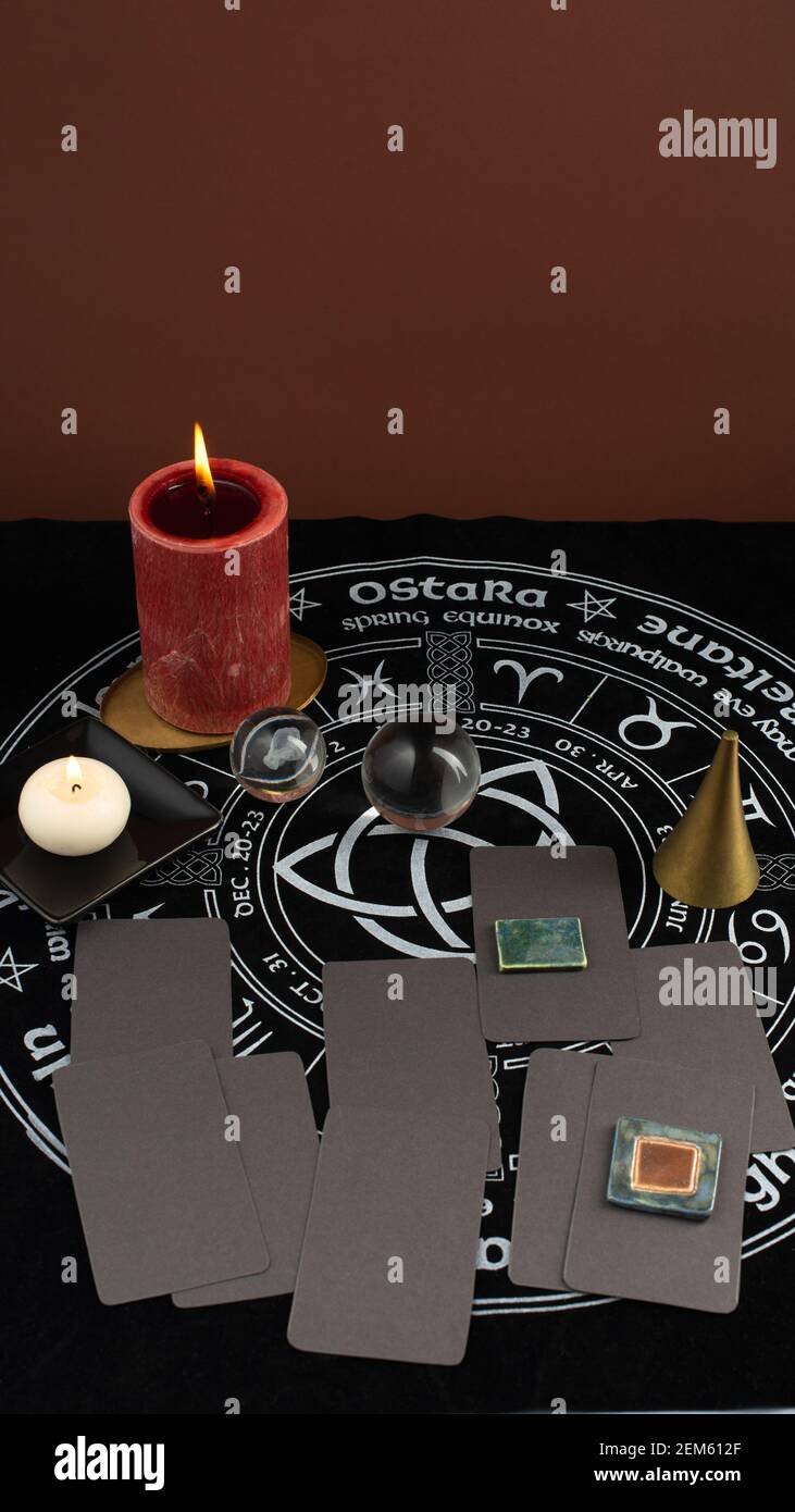 Mystic background with occult and magic objects. Esoteric concept Stock ...