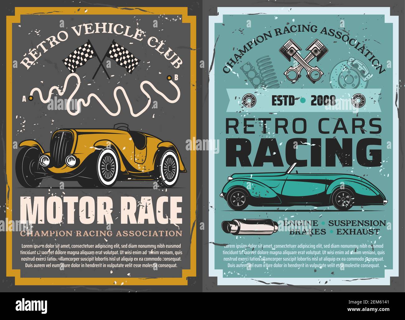 Vintage grand prix cars Stock Vector Images - Alamy