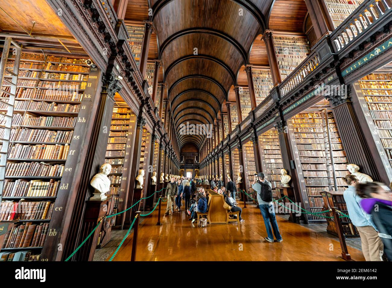 Dublin, Ireland. 6th May, 2016. The Long Room in the old library of ...