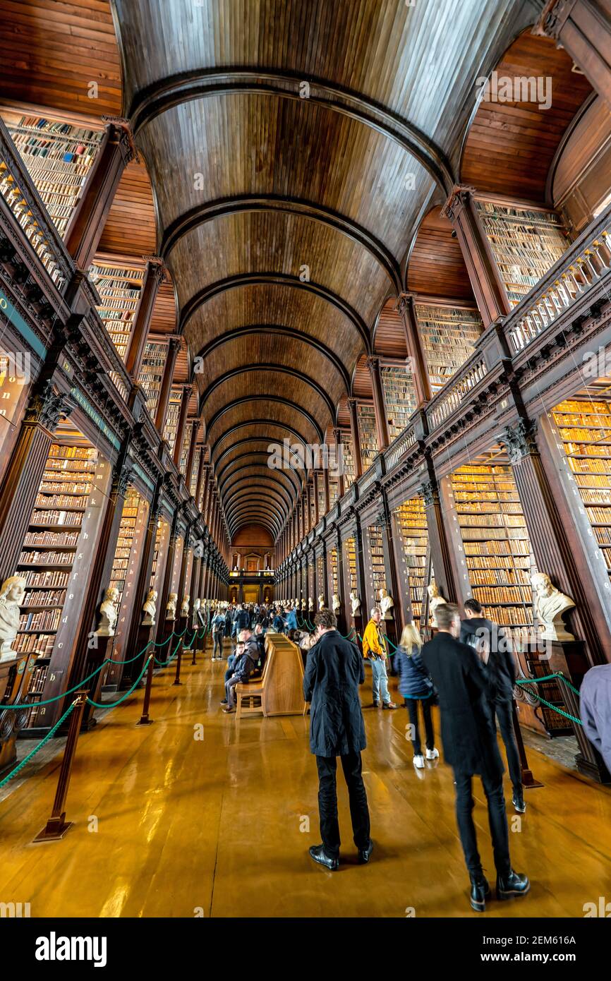 Dublin, Ireland. 6th May, 2016. The Long Room in the old library of ...