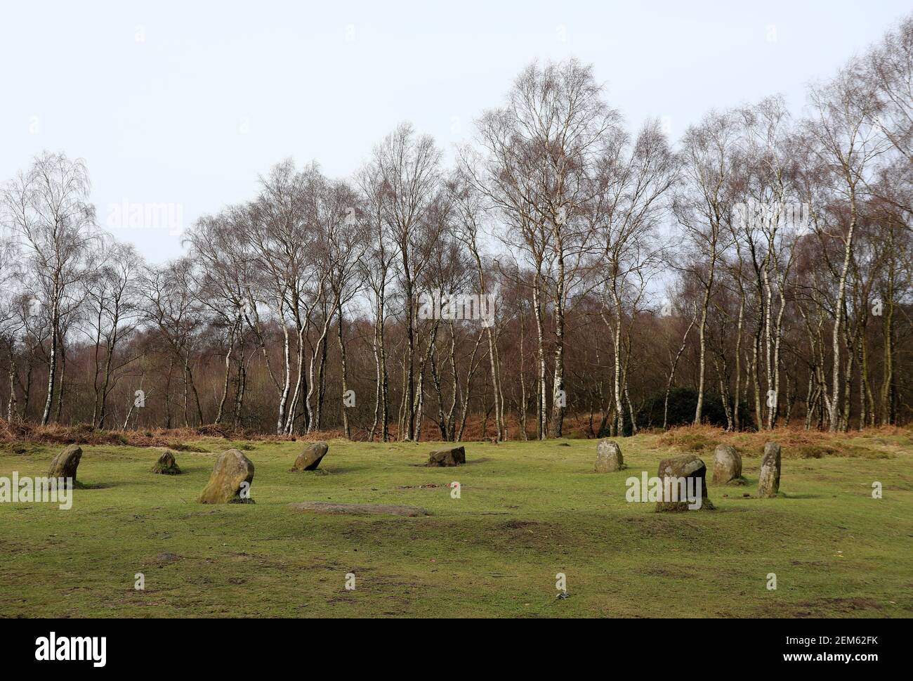 Nine Ladies stone circle on Stanton Moor in Derbyshire Stock Photo - Alamy
