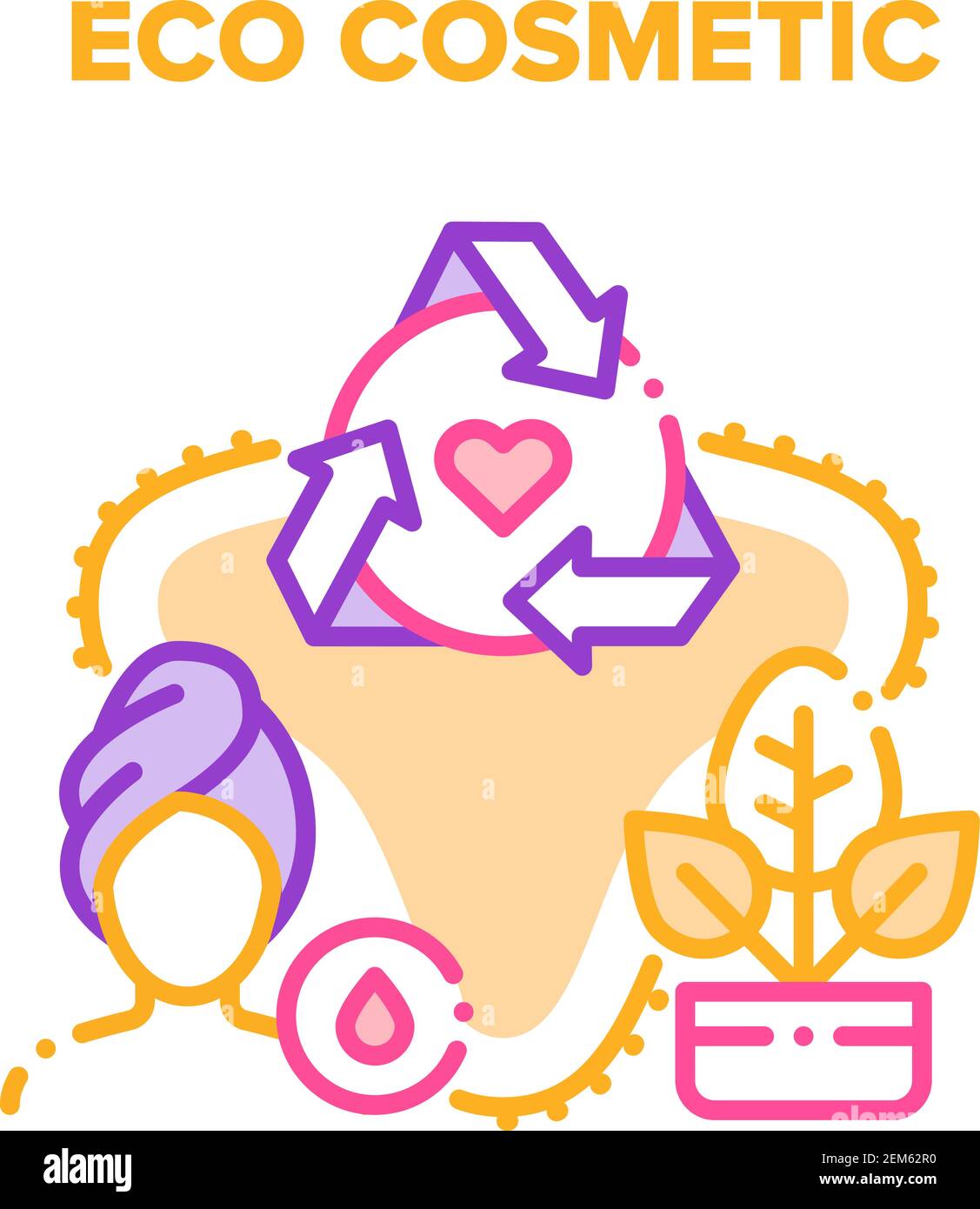 Eco Cosmetic Vector Concept Color Illustration Stock Vector Image & Art ...