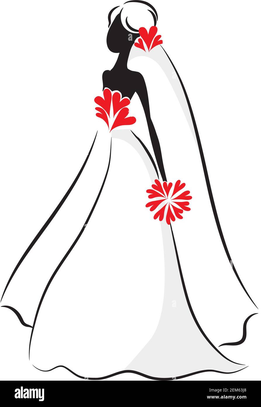 vector beauty bride fashion design Stock Photo - Alamy