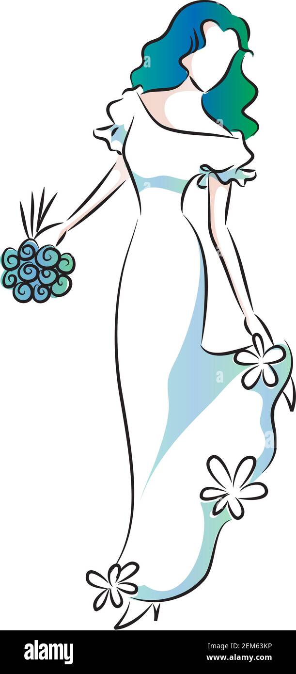 vector beauty bride fashion design Stock Photo - Alamy