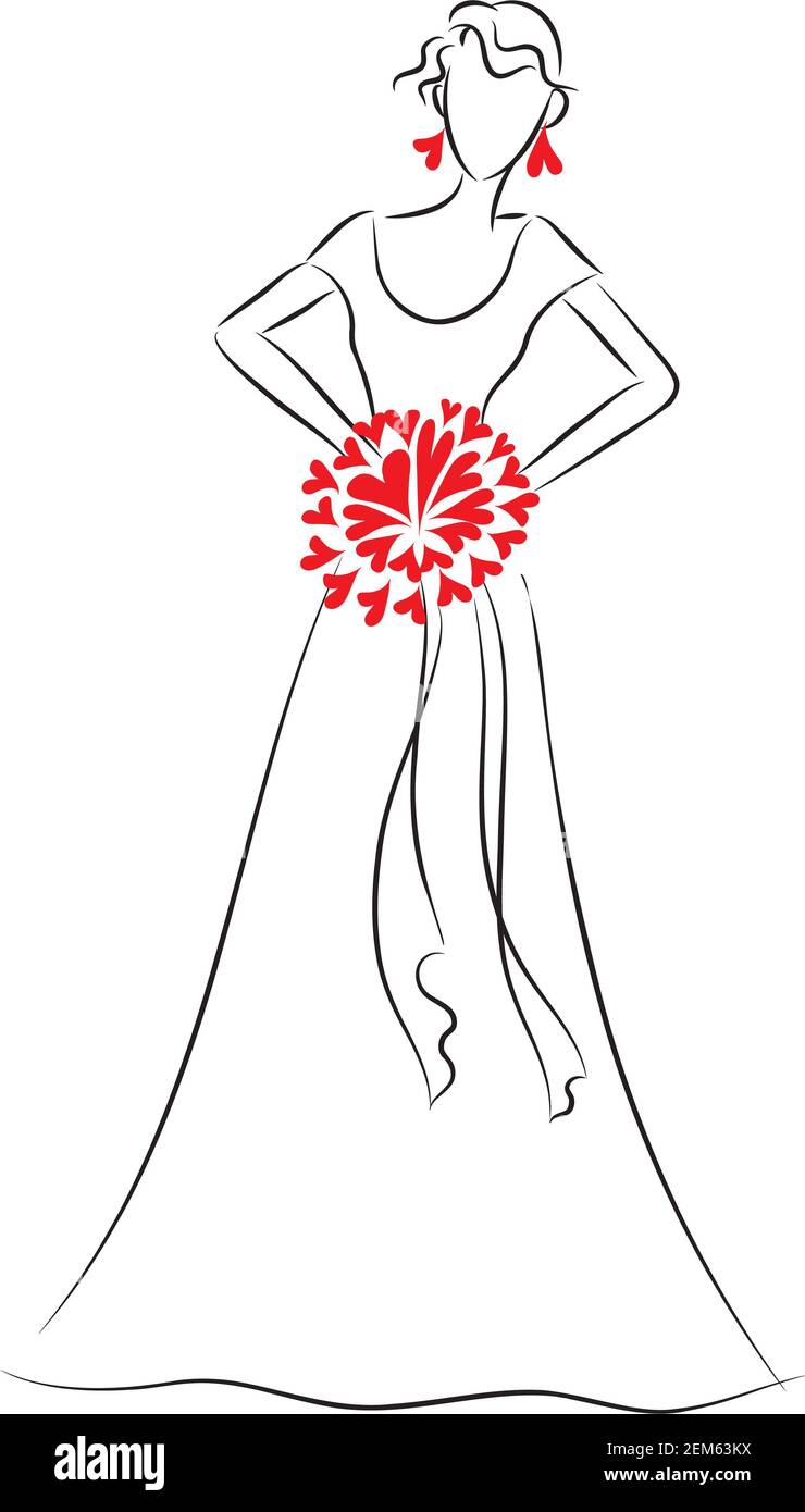 vector beauty bride fashion design Stock Photo - Alamy