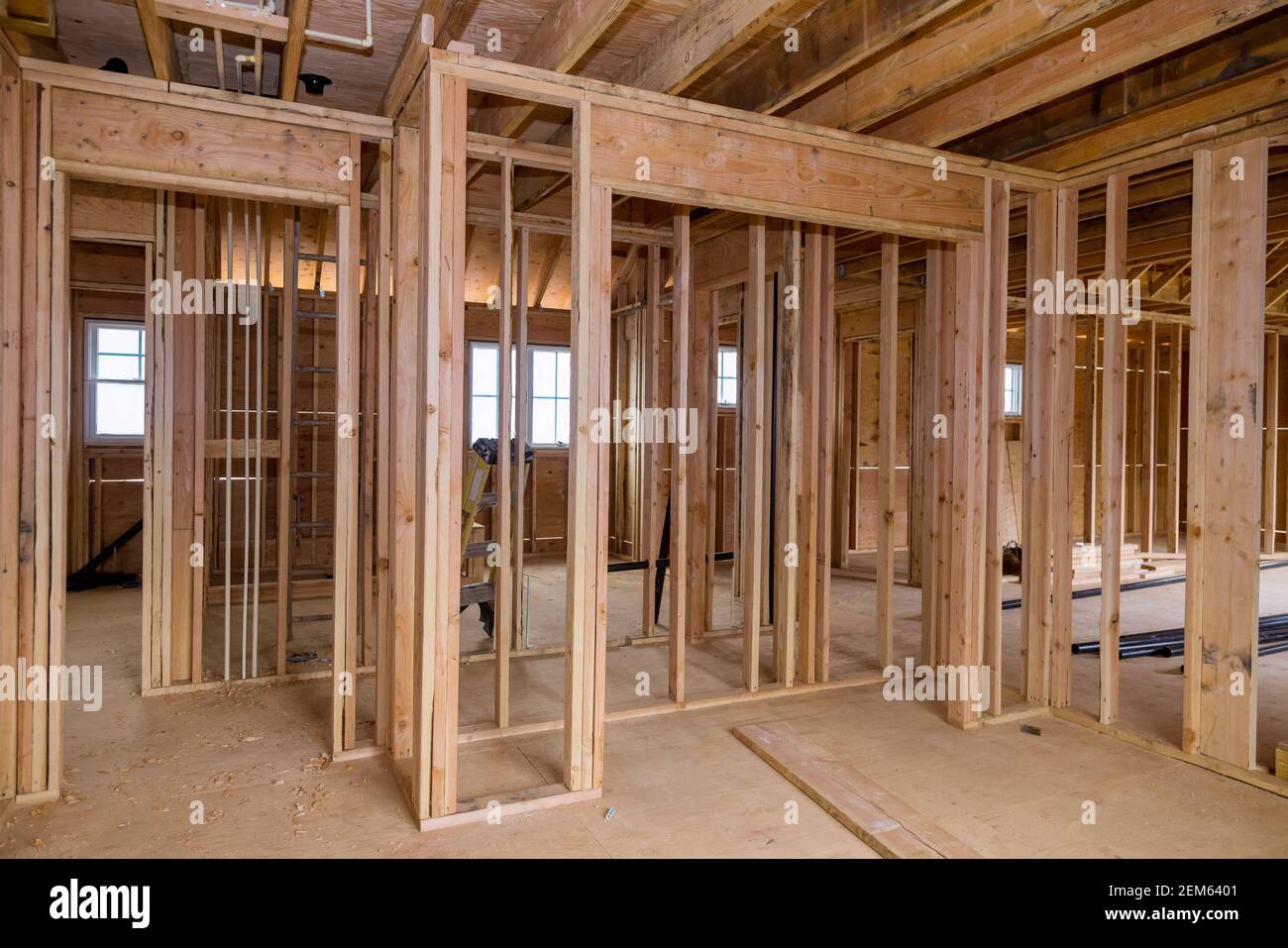 Framing beam of new house under construction home beam construction ...