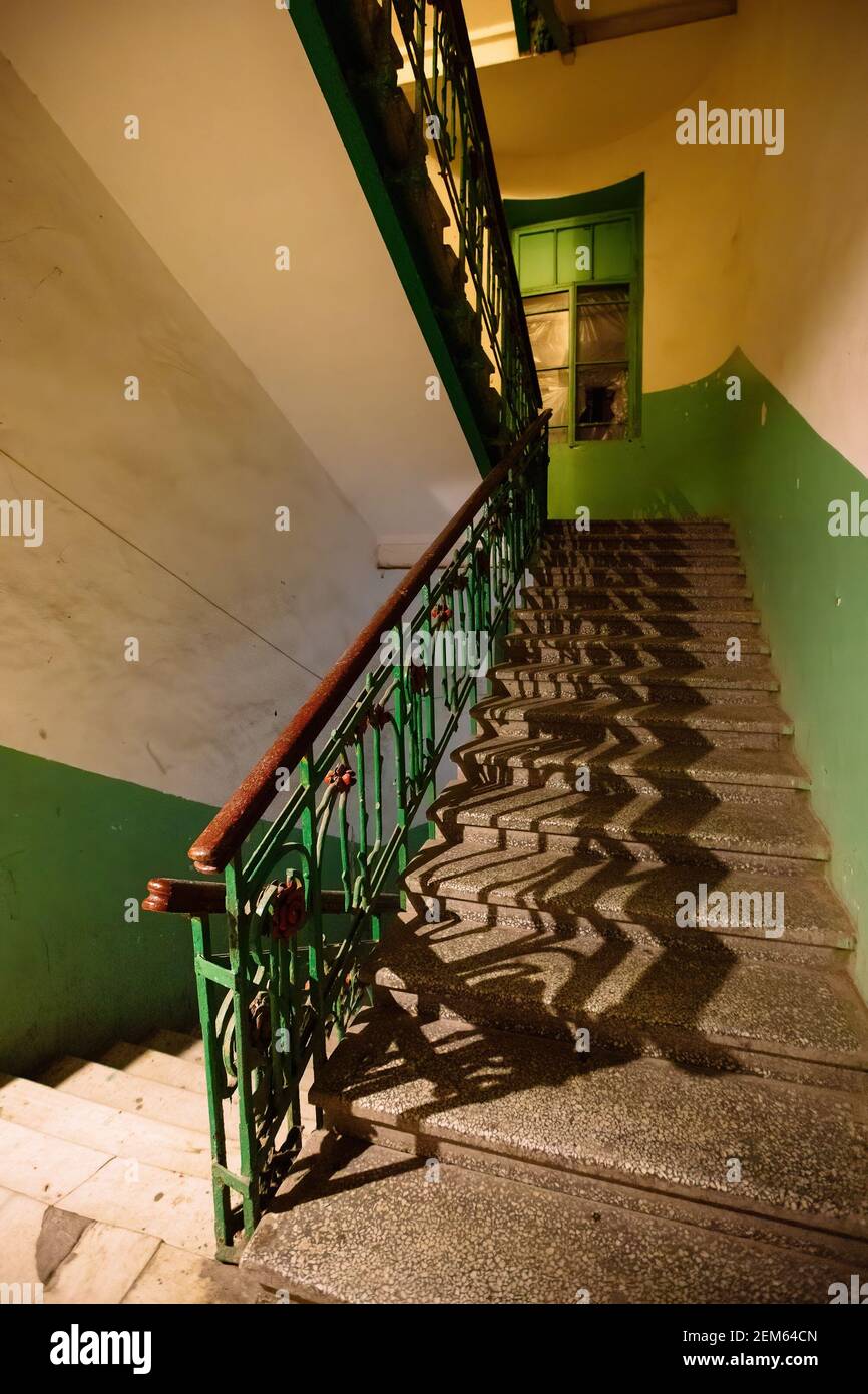 Old vintage staircase at the old abandoned building Stock Photo - Alamy