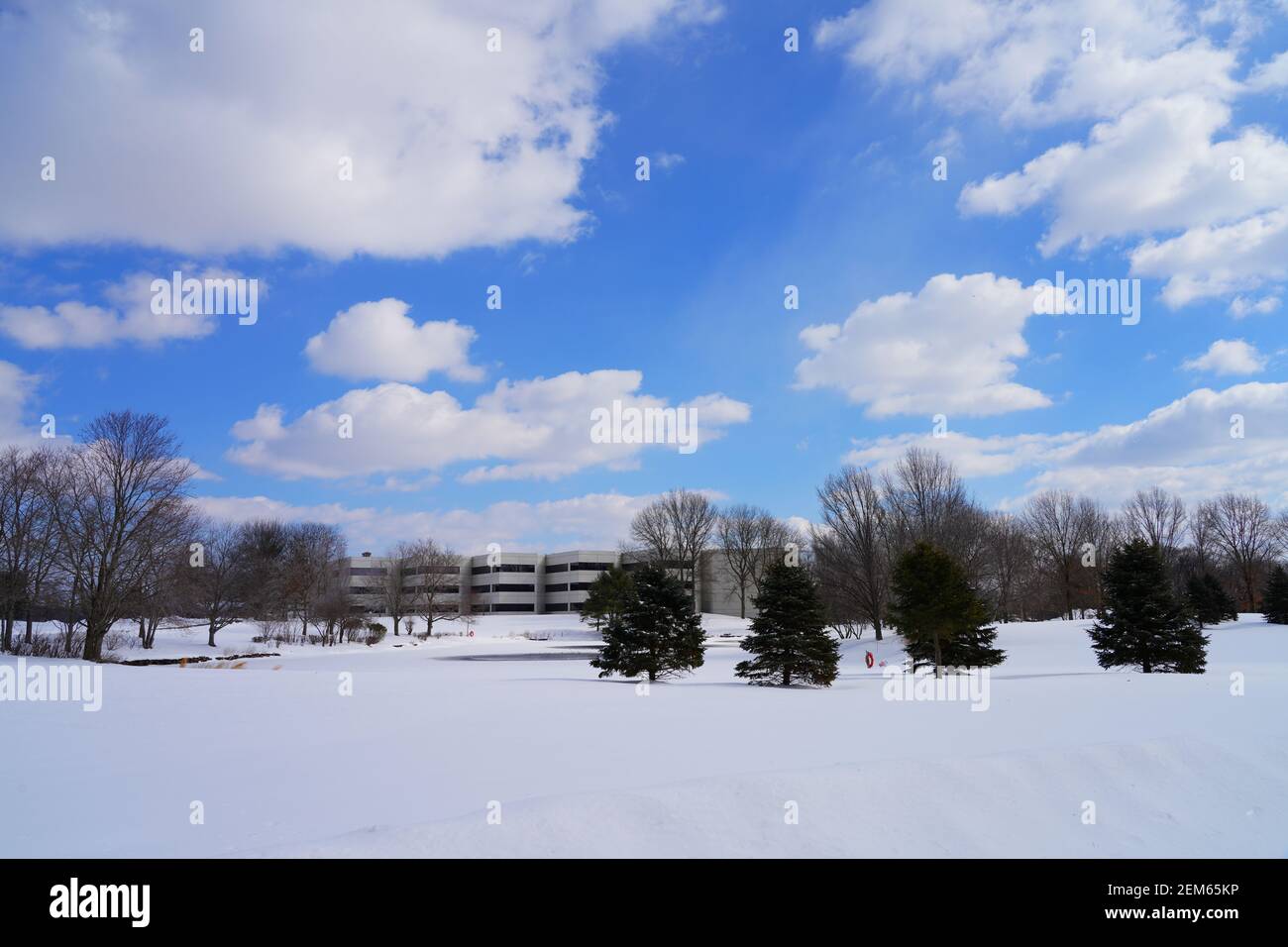SKILLMAN, NJ -20 FEB 2021- View of the campus of Johnson and Johnson ...