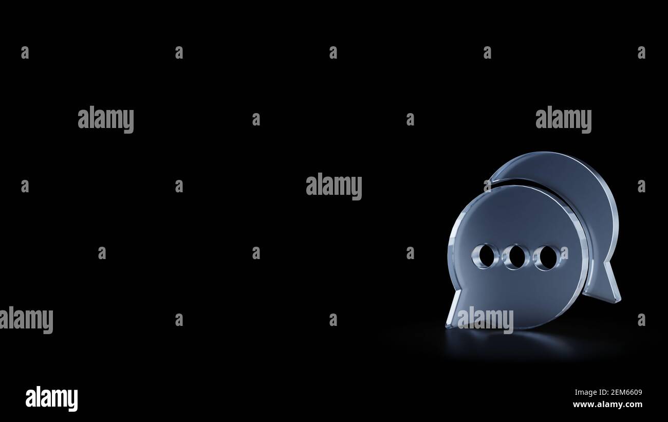 3d Rendering Of Frosted Glass Symbol Of Two Rounded Chat Bubbles With