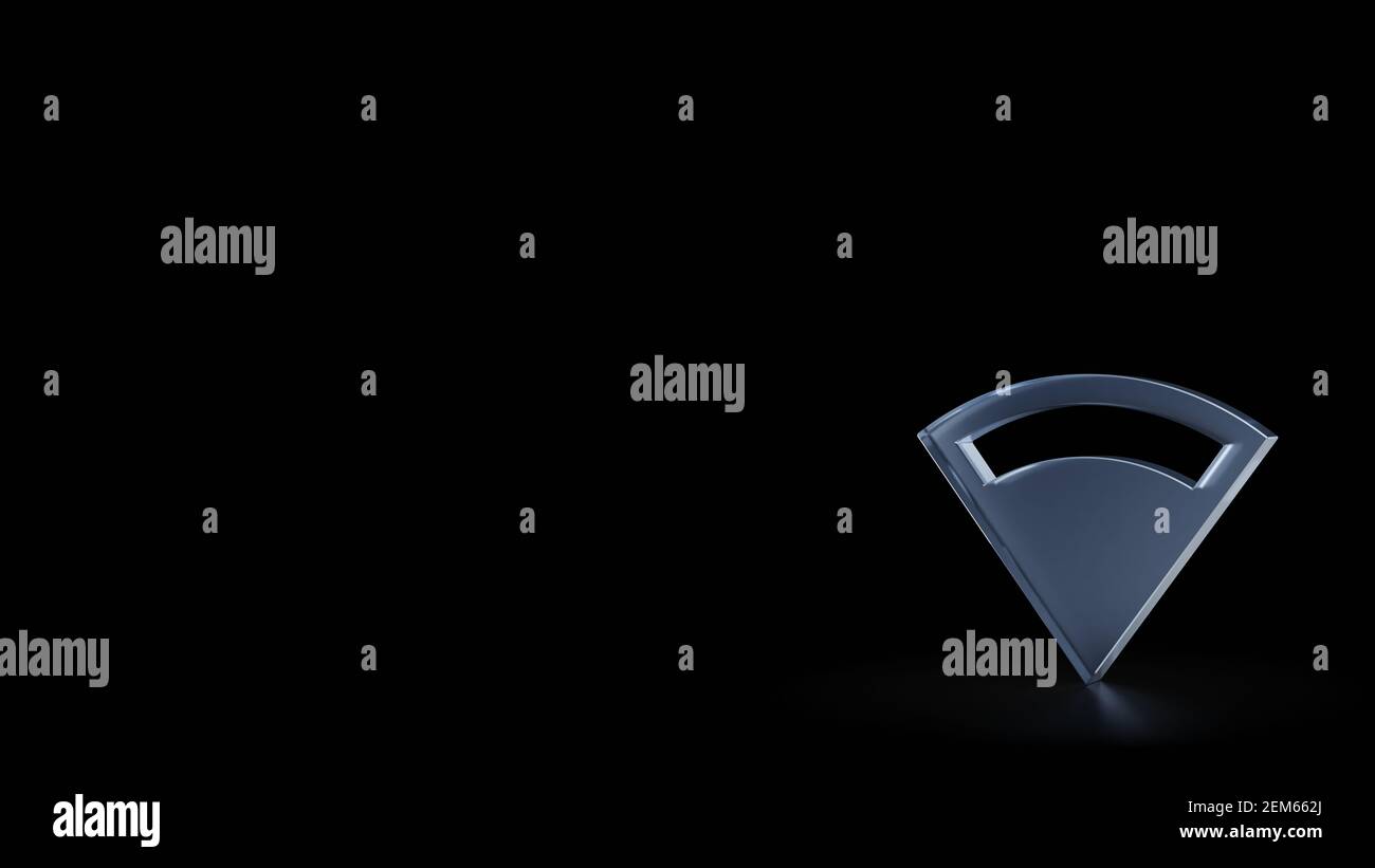 3d Rendering Of Frosted Glass Symbol Of Connection Volume Full Isolated