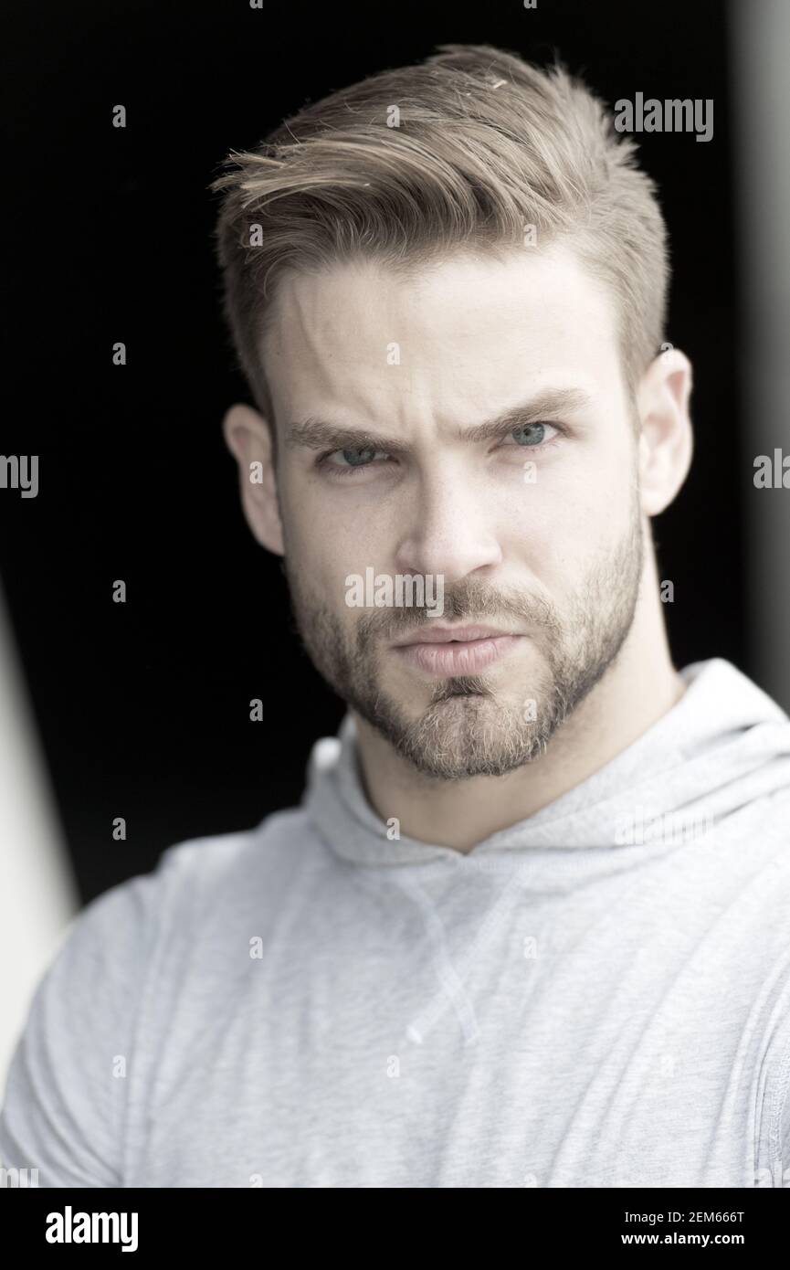 Metrosexual concept. Handsome in style. Guy bearded attractive cares ...