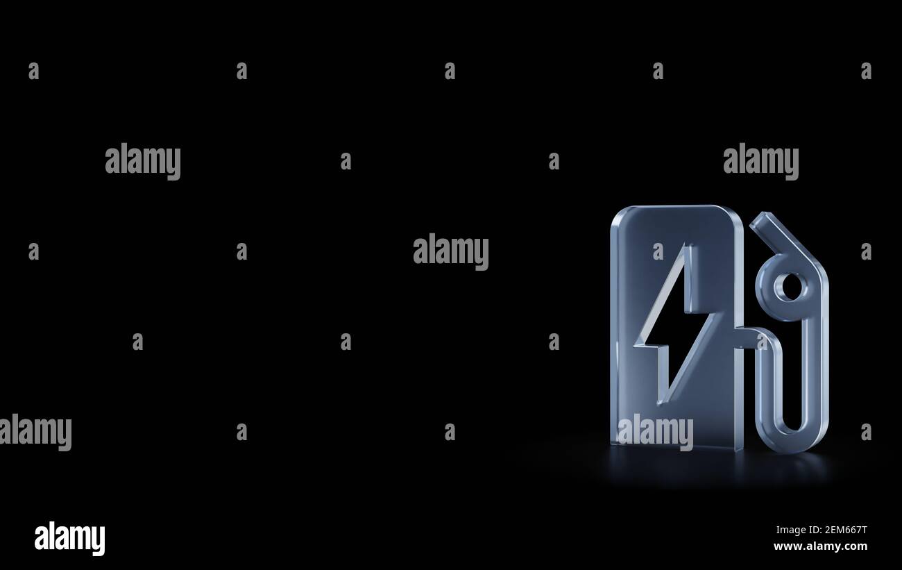 3d Rendering Of Frosted Glass Symbol Of Electric Station Isolated On