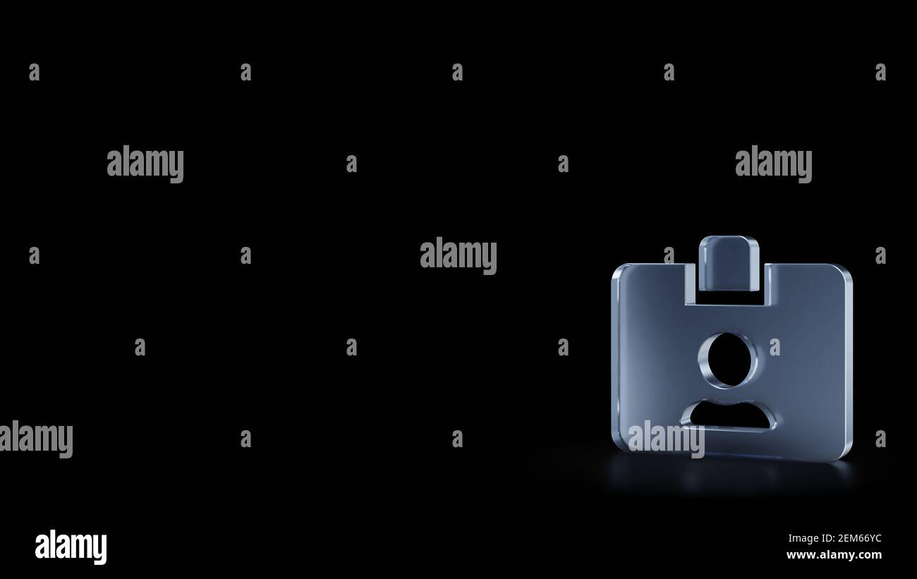 3d rendering of frosted glass symbol of id card with personal photo and ...