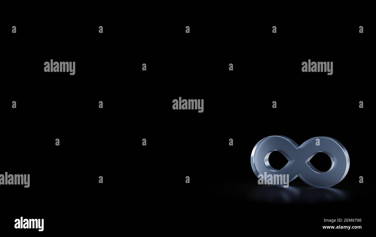 3d Rendering Of Frosted Glass Symbol Of Infinity Sign Isolated On Black Background With Blurry