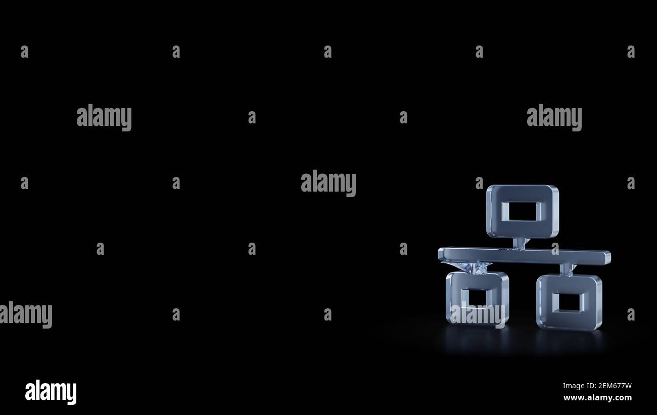 3d Rendering Of Frosted Glass Symbol Of Network With Three Rectangular