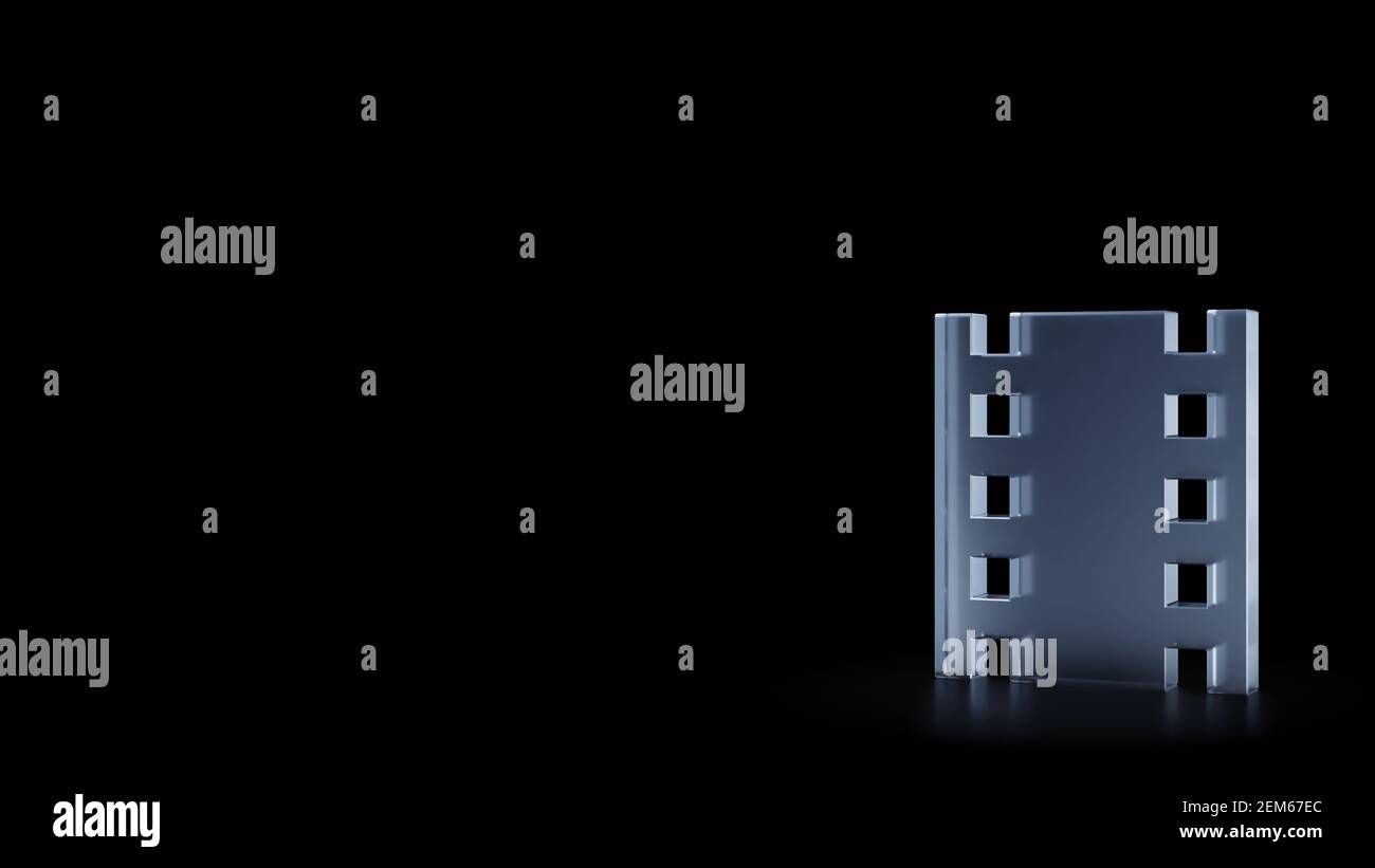 3d Rendering Of Frosted Glass Symbol Of Photo Film Strip Isolated On