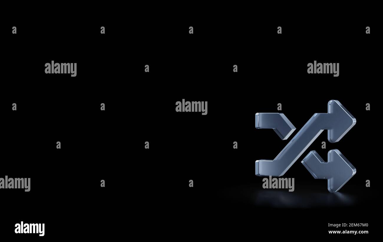 3d Rendering Of Frosted Glass Symbol Of Random Arrows Isolated On Black Background With Blurry