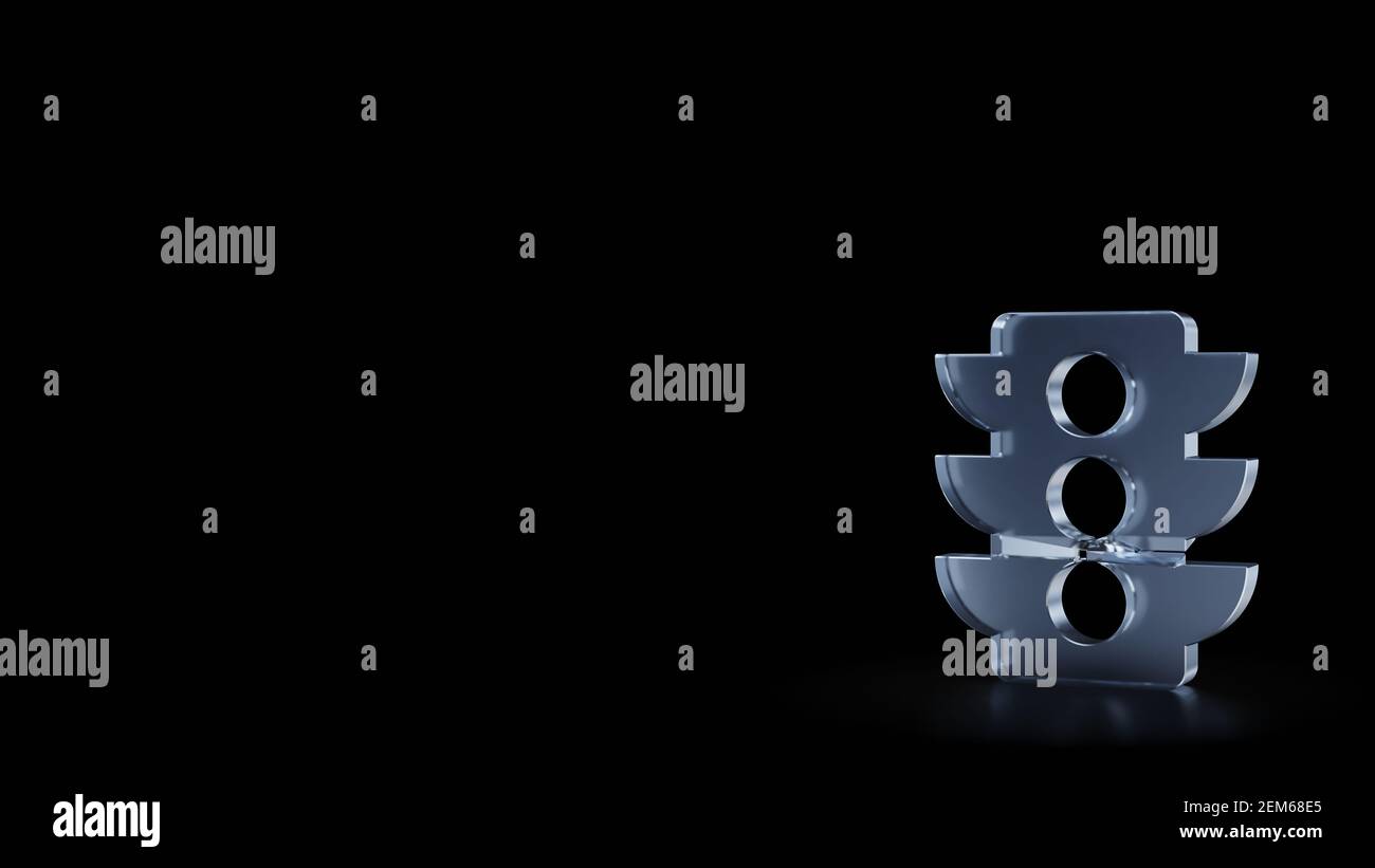 3d Rendering Of Frosted Glass Symbol Of Traffic Light Isolated On Black Background With Blurry