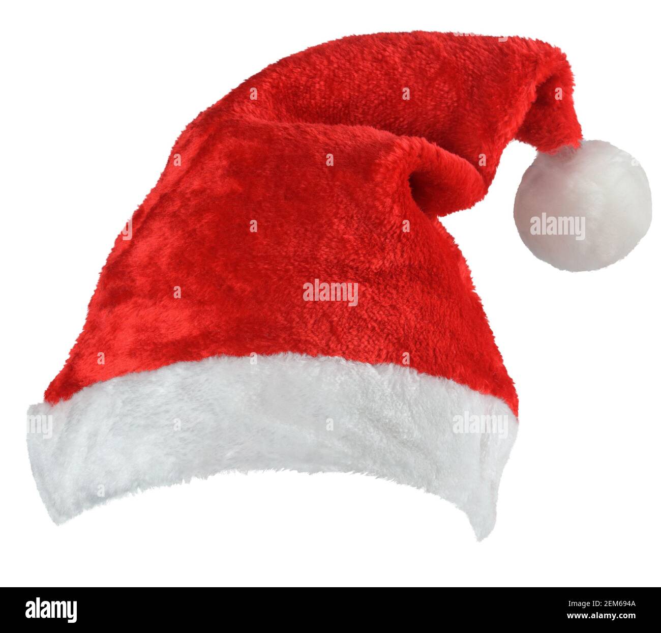 Santa Claus red hat isolated on white background Stock Photo - Alamy