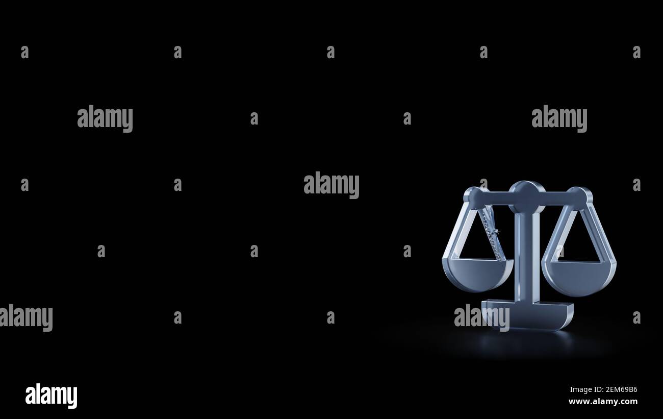 3d rendering of frosted glass symbol of balance weight scale isolated ...