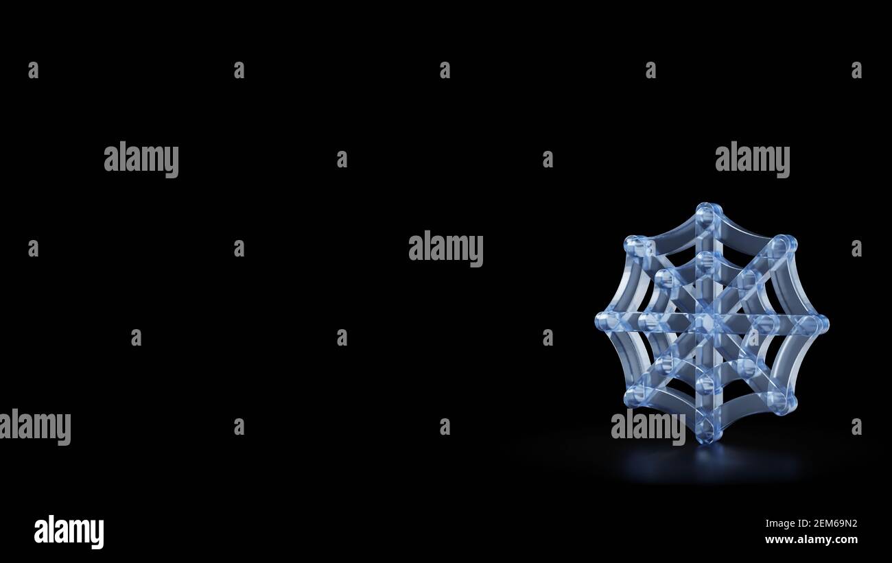 3d rendering of frosted glass symbol of cobweb without spider isolated ...