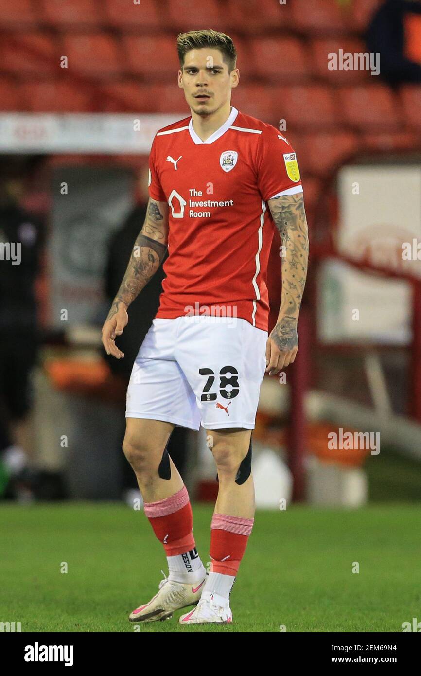 Barnsley, UK. 24th Feb, 2021. Dominik Frieser #28 of Barnsley during ...