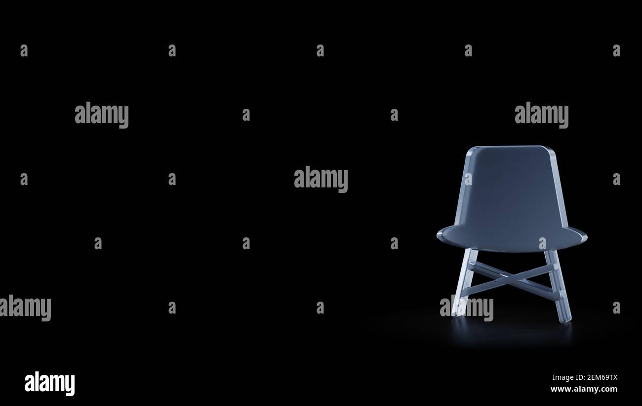 3d rendering of frosted glass symbol of uncomfortable design chair ...
