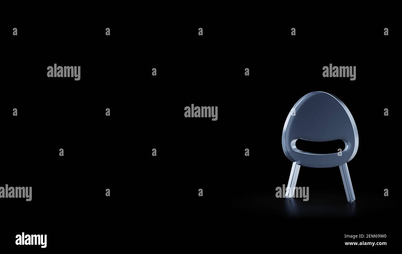 3d rendering of frosted glass symbol of uncomfortable design chair ...