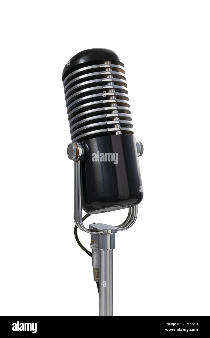 Front view of a 1940s microphone Stock Photo - Alamy