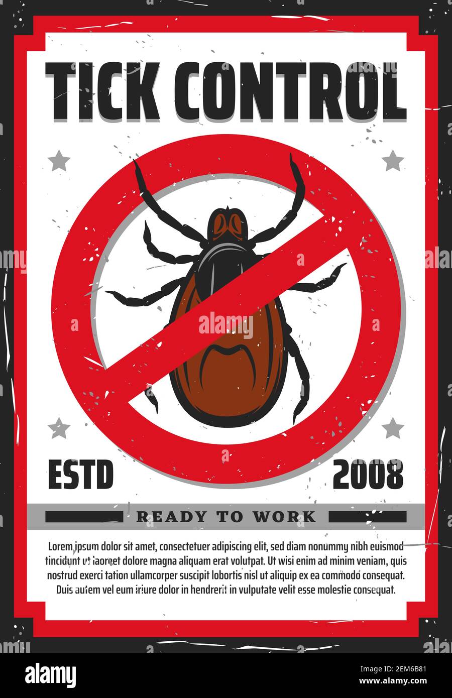 Pest control service vector design of tick insect warning or forbidden ...