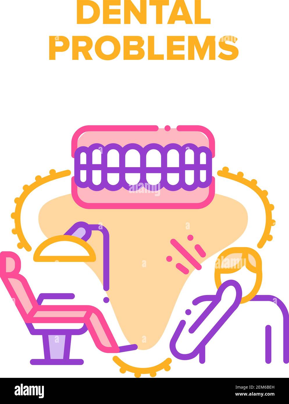 Dental Problems Vector Concept Color Illustration Stock Vector Image ...