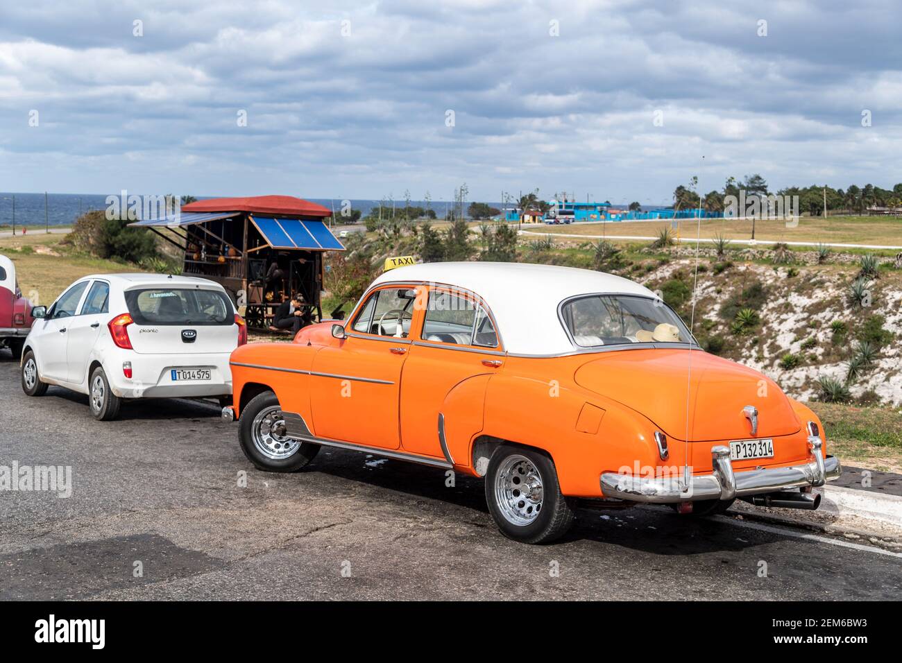 Vintage car driving in Havana, Cuba Stock Photo - Alamy