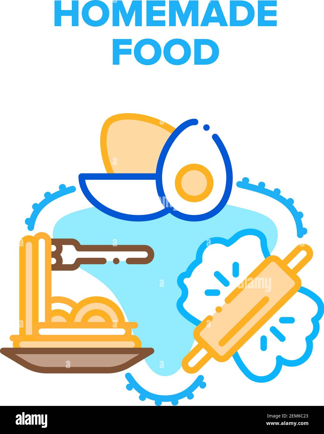 Homemade Food Vector Concept Color Illustration Stock Vector Image ...