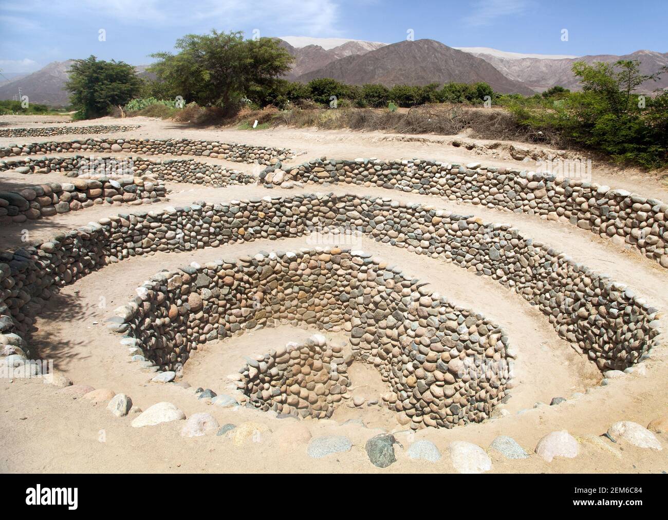Cantalloc Aqueduct in Nazca, spiral or circle aqueducts or wells, Peru ...
