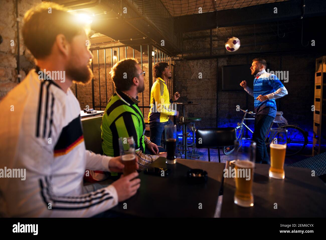 Two guys playing football hi-res stock photography and images - Alamy