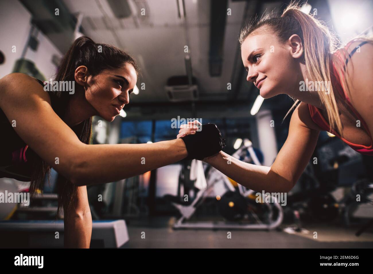 Inspirational picture of two fit tough and beautiful girls doing ...