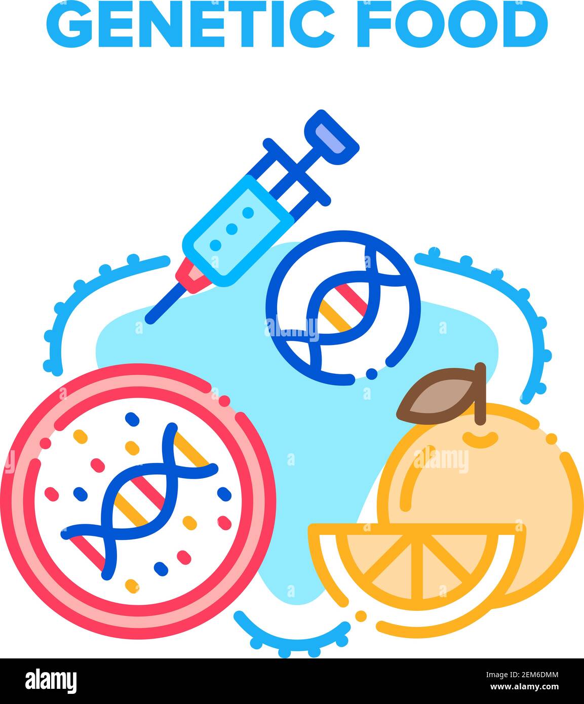 Genetic Food Vector Concept Color Illustration Stock Vector Image & Art ...